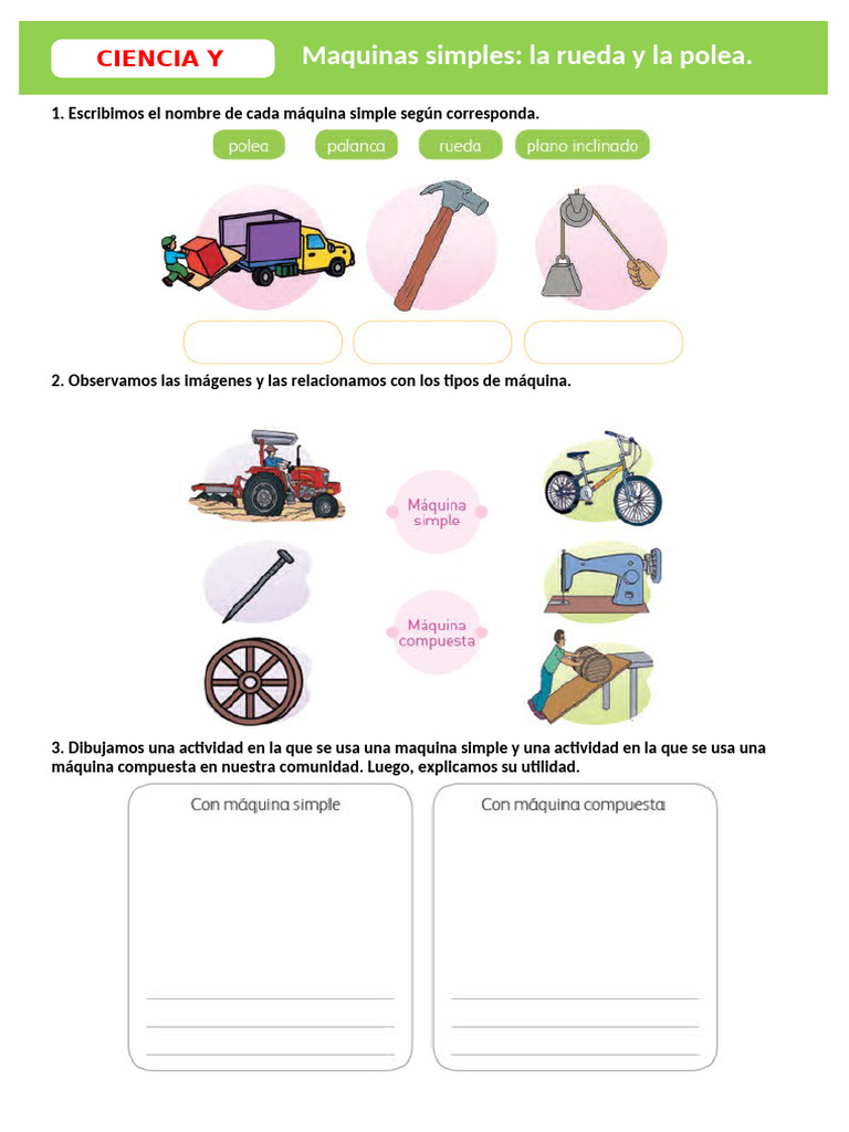 D2 A3 ANEXO CT. Maquinas Simples La Rueda y La Polea. | PDF