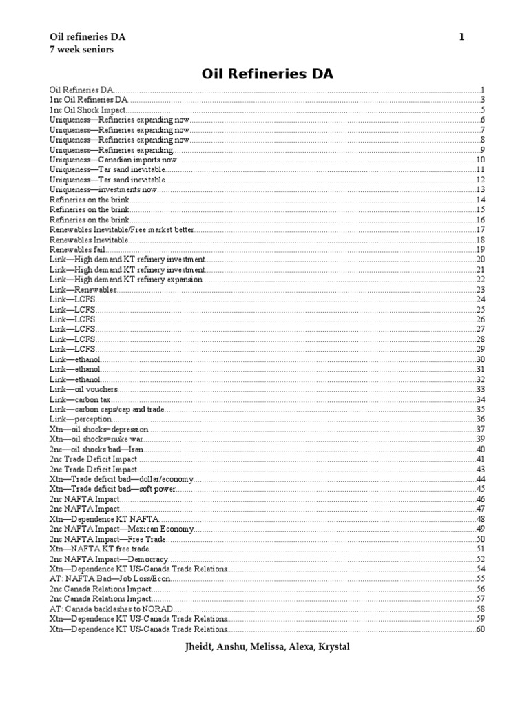 Da Oil Refineries | PDF | Oil Sands | Oil Refinery