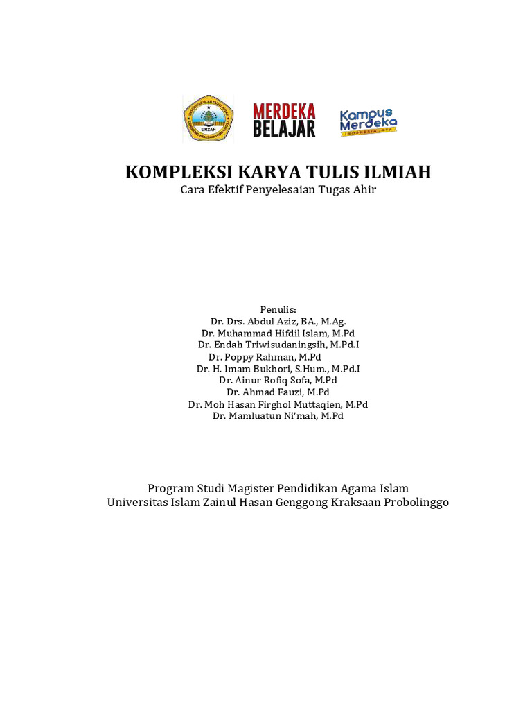 Panduan Tesis Universitas Islam Zainul Hasan | PDF