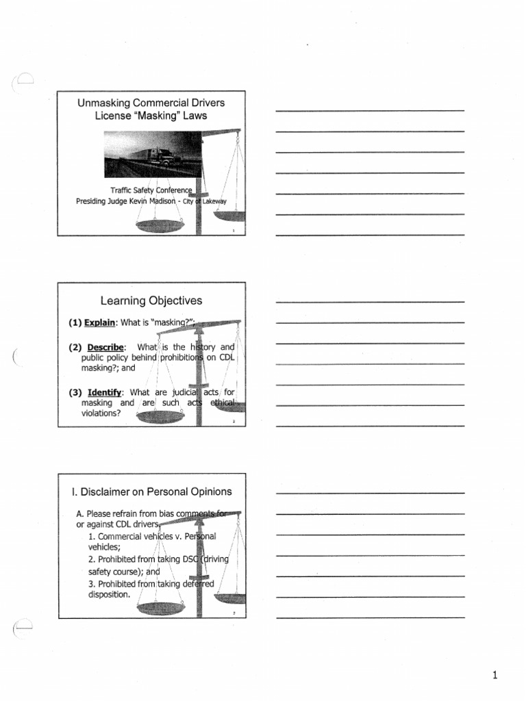 CDL Masking Laws | PDF