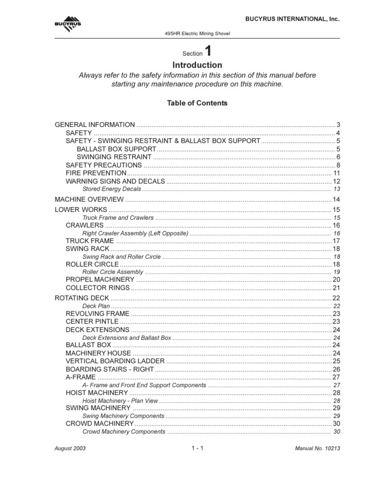 Electric Mining Shovel 495HR - Bucyrus | PDF | Transmission (Mechanics ...