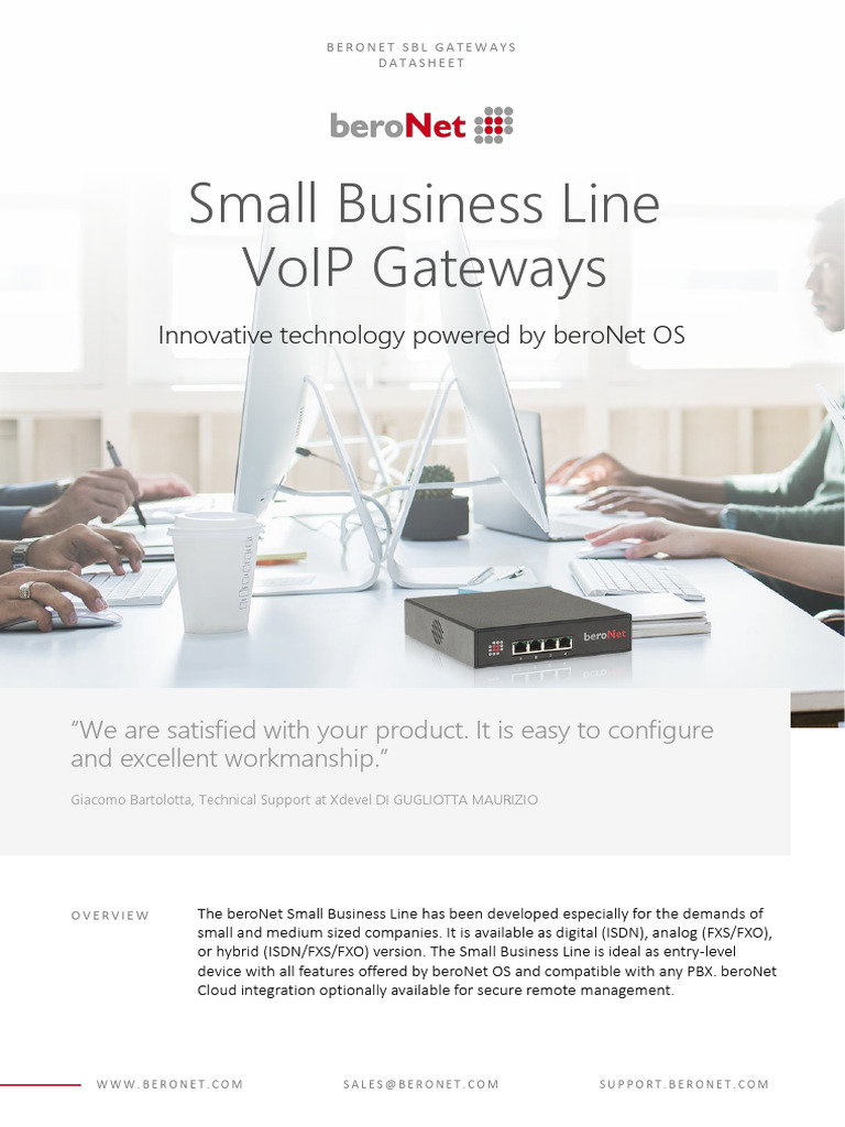 BeroNet Brochure Small Business Line | PDF | Voice Over Ip | Computer ...