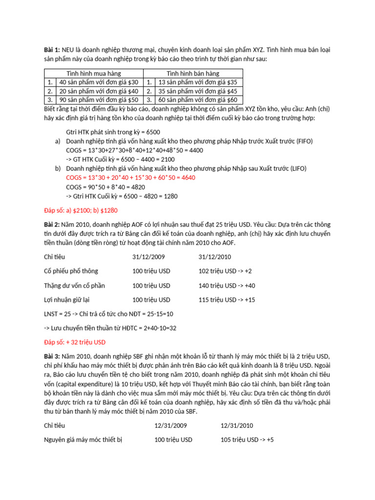 Bai Tap Thuc Hanh BCTC | PDF