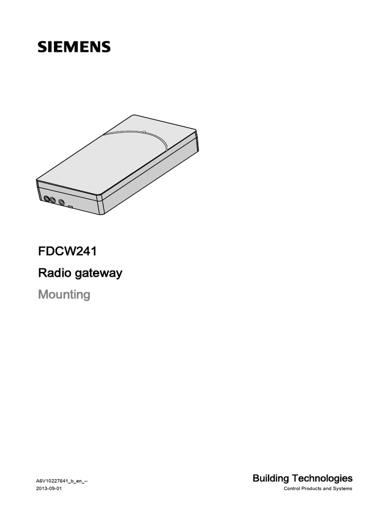 FDCW241 Radio Gateway Installation Guide | PDF | Detector (Radio ...