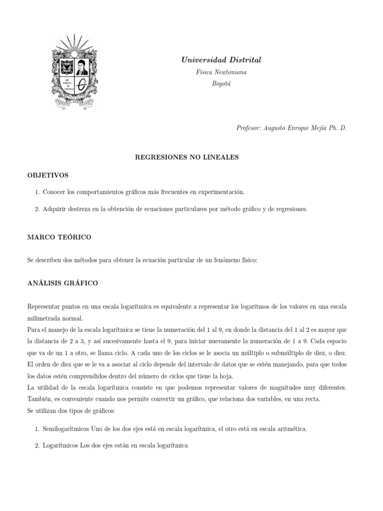 Regresiones No Lineales en Física | PDF | Sistema no lineal | Ecuaciones