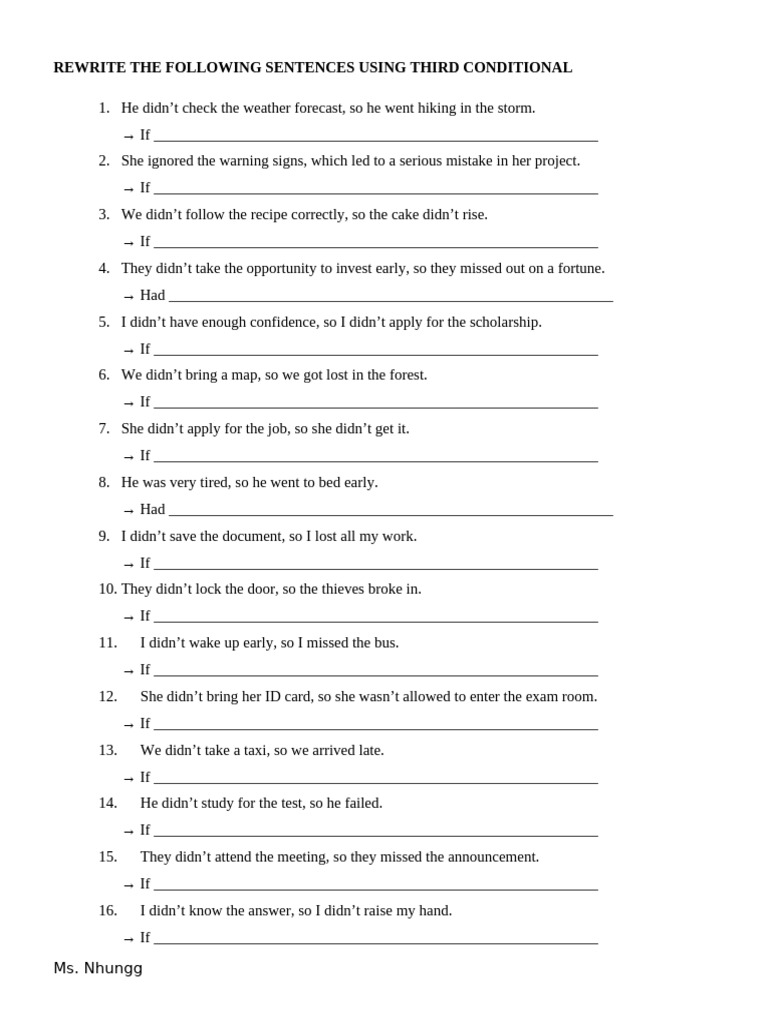 Third Conditional Practice | PDF | Chess Theory | Chess