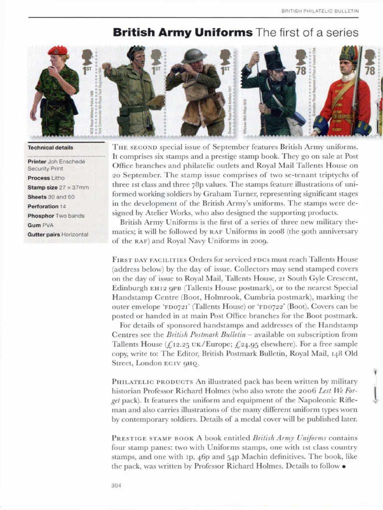Pb4410 British Army Uniforms | PDF | Postage Stamp | Military Organization
