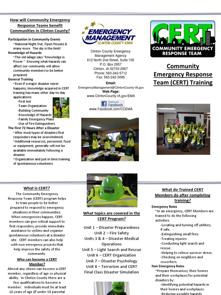 CERT Brochure | PDF | Emergency | Emergency Management