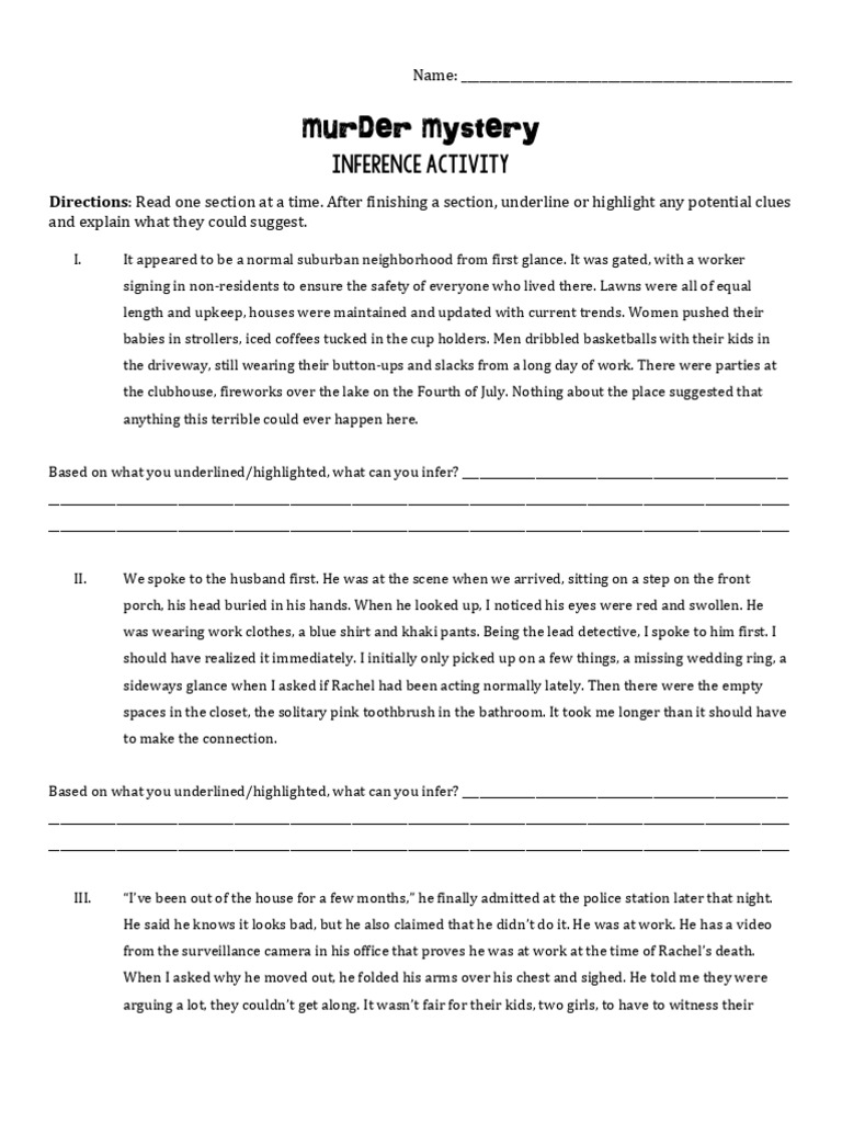 Spooky Stables Murder Mystery Activity | PDF