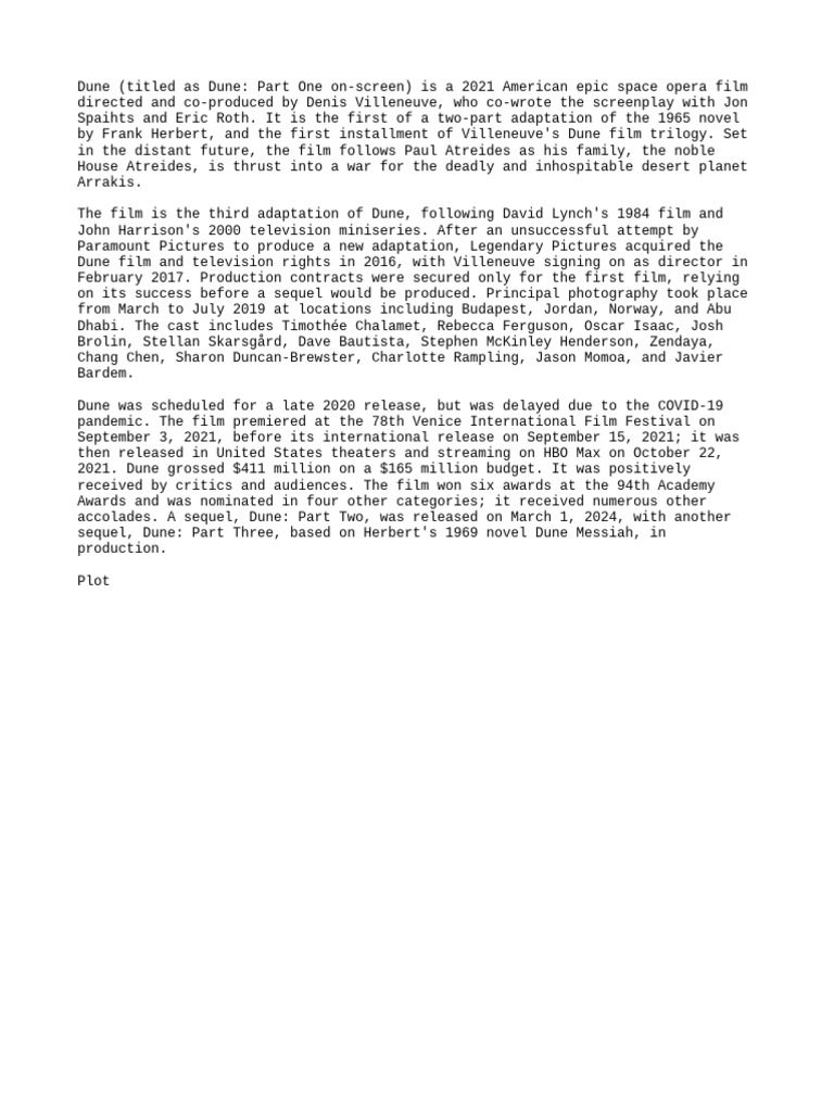 Dune | PDF