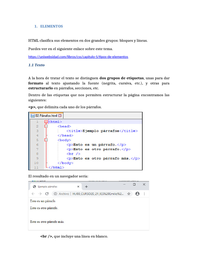 Elementos y Atributos en HTML | PDF | Hipervínculo | HTML