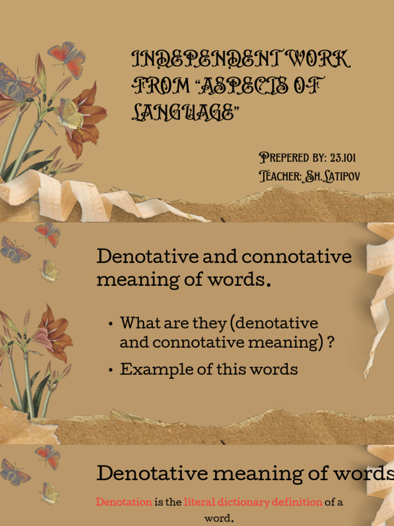 Denotative and Connotative | PDF