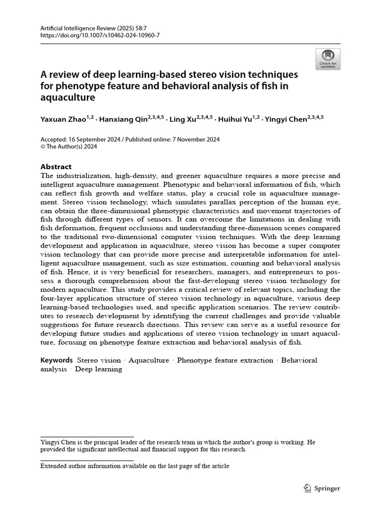 A Review Of Deep Learning Based Stereo Vision Techniques Pdf