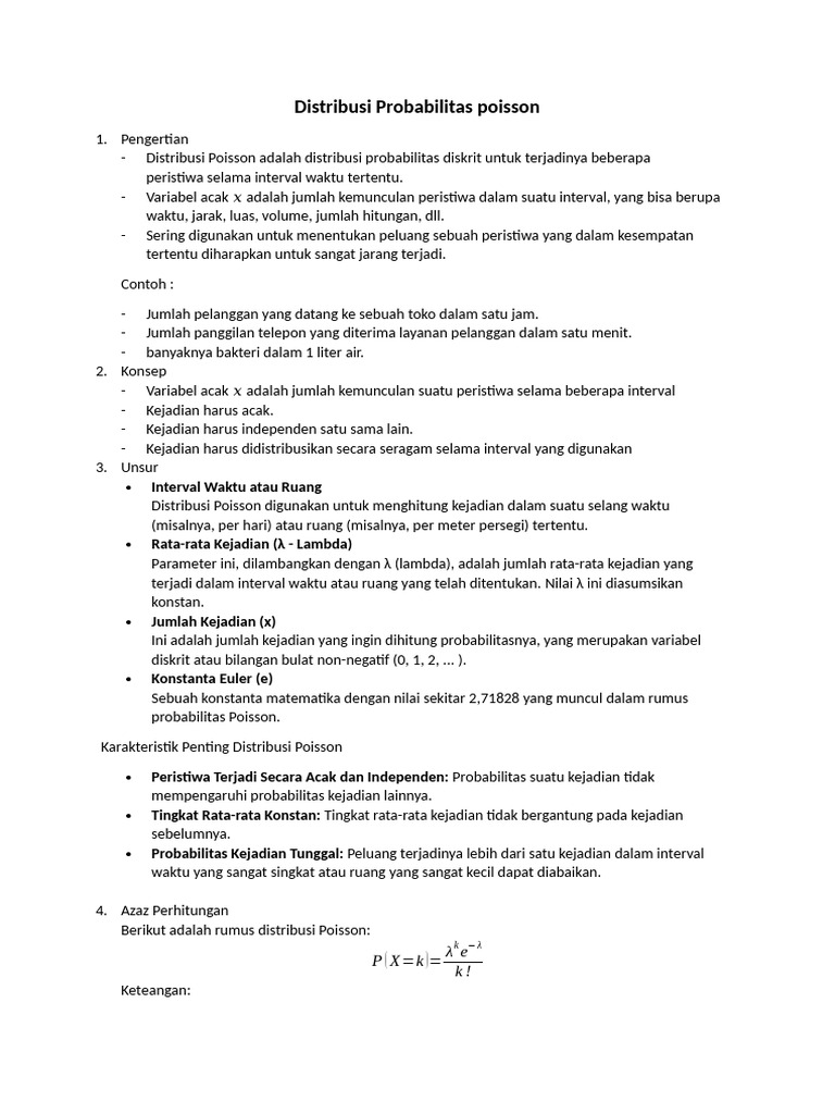 Rumus dan Konsep Distribusi Poisson | PDF