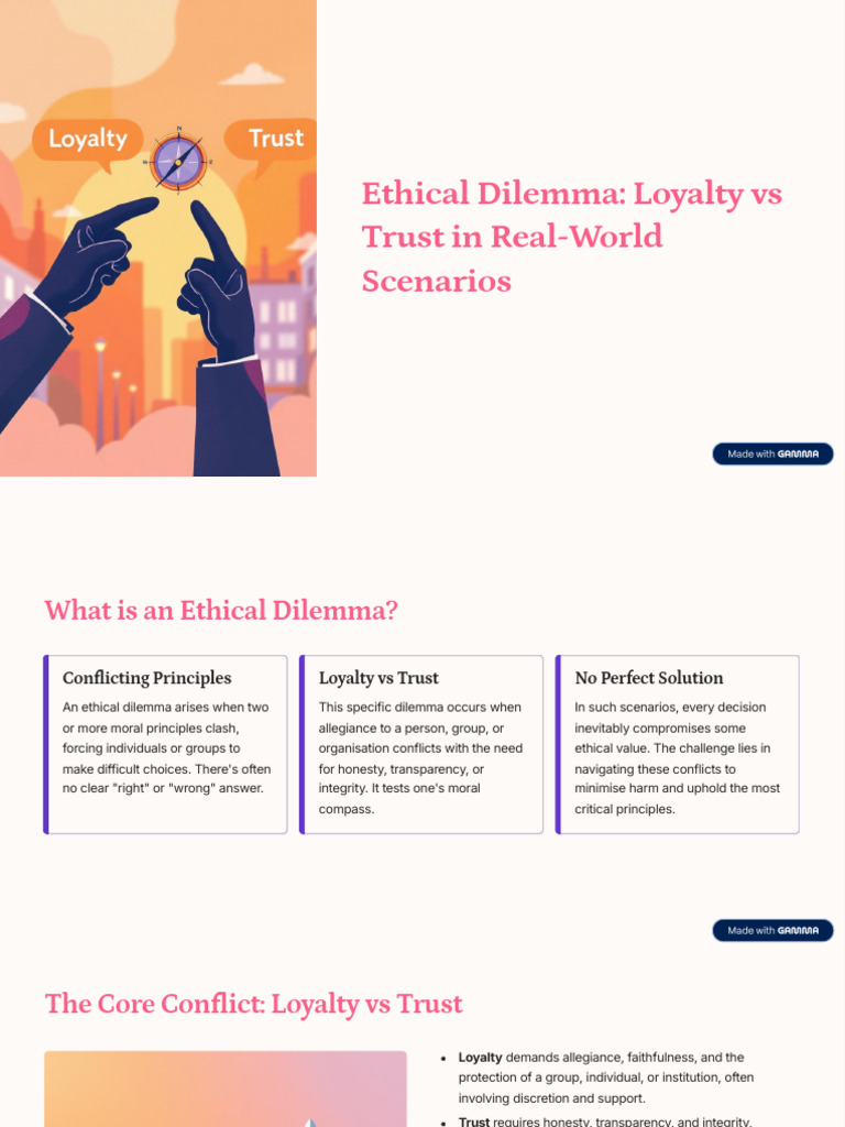 Navigating Loyalty vs Trust Dilemmas | PDF | Integrity | Loyalty