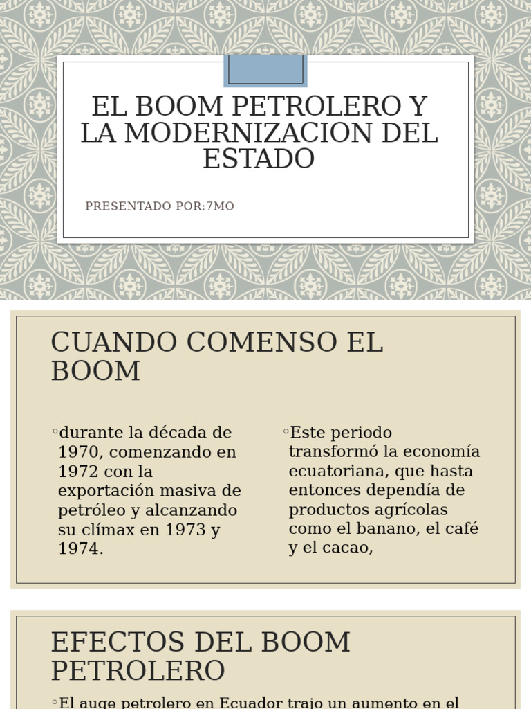 El Boom Petrolero y La Modernizacion Del Estado | PDF