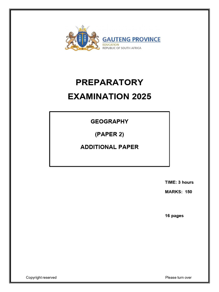 Geography Paper 2: September 2025 Exam | PDF | Urbanization | Mining