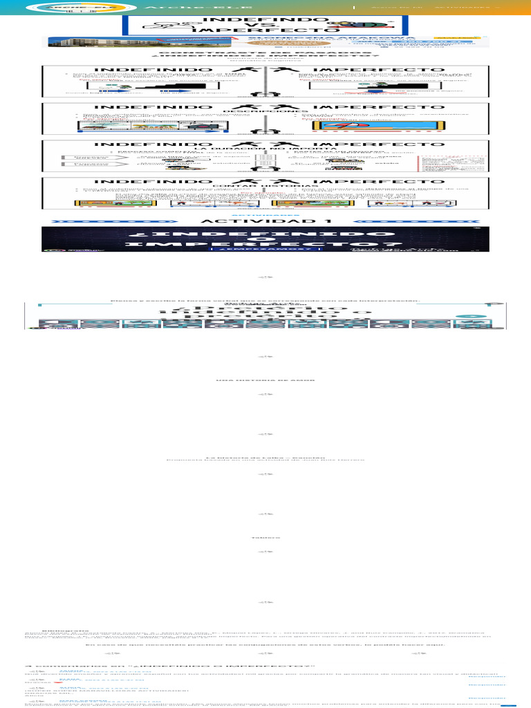 ¿Indefinido o Imperfecto Contraste de Pasados Arche-Ele | PDF ...