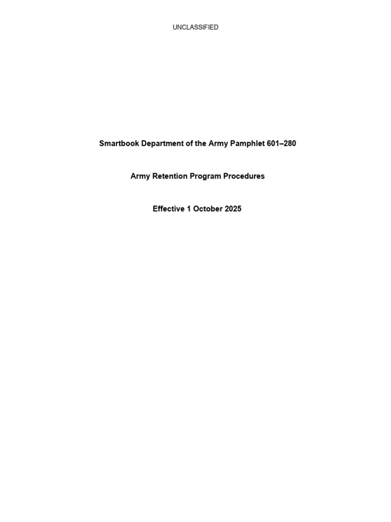Smartbook Da Pam 601 280 Effective 1 Oct 2025 | PDF | Military ...