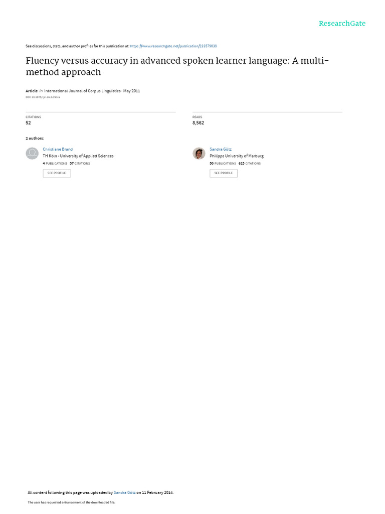 2011b BrandGtz Fluencyvs - Accuracyinadvancedspokenlearnerlanguage ...