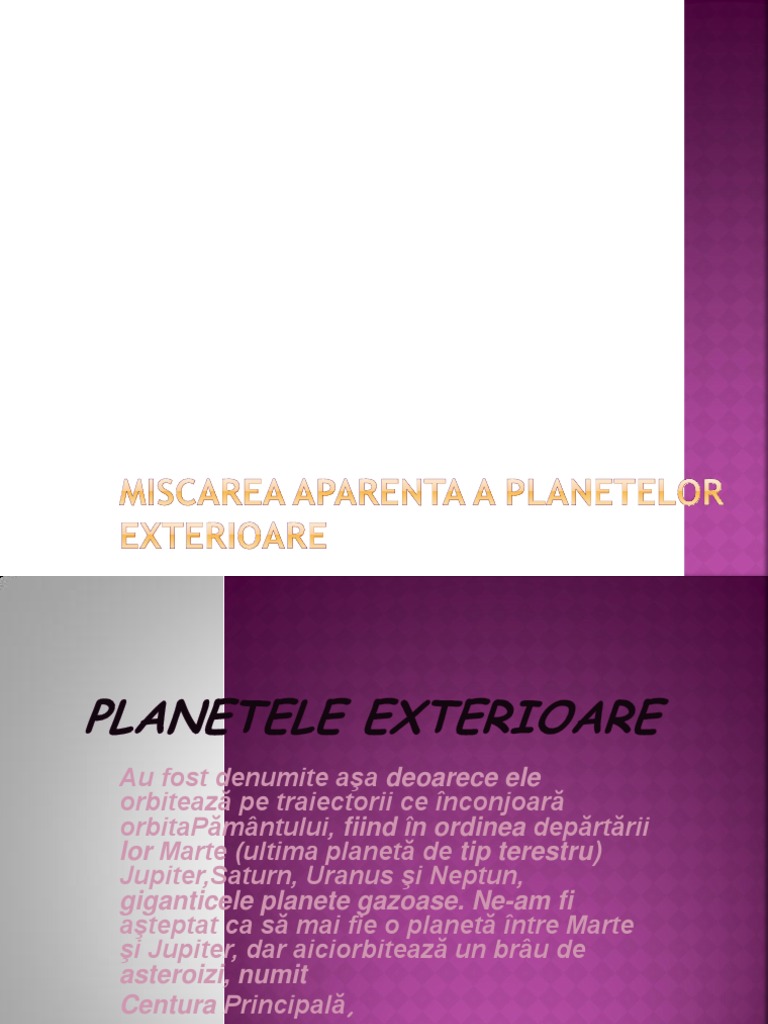 Miscarea Aparenta A Planetelor Exterioare | PDF