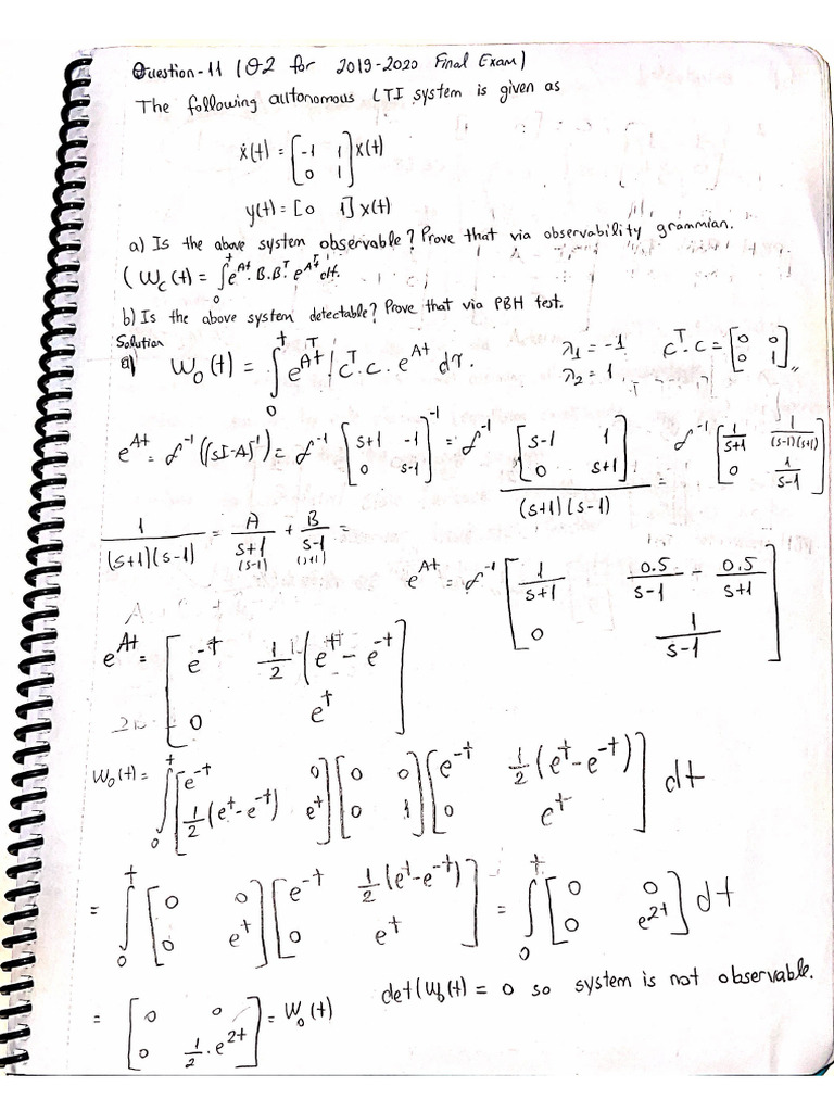 Multivariable Control Systems Example - 2 | PDF