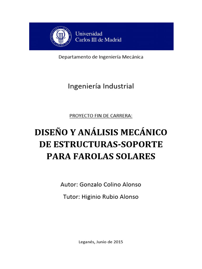 PFC Gonzalo Colino Alonso | PDF | Fotovoltaica | Deformación (ingeniería)