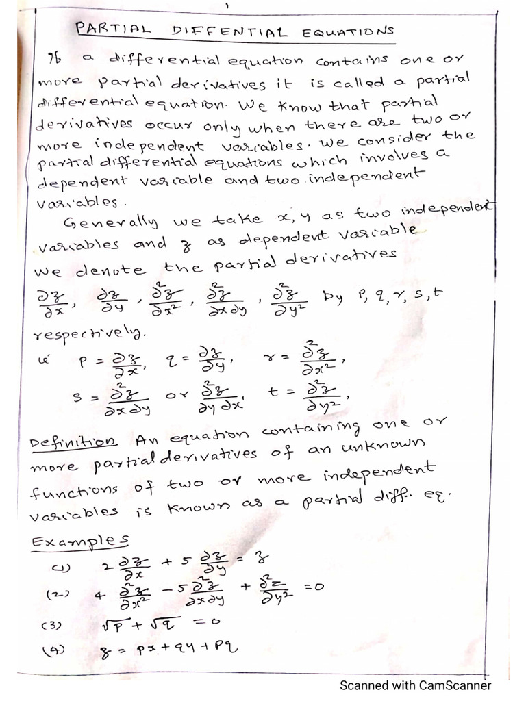 Formation of Partial Diff. Eqs. | PDF