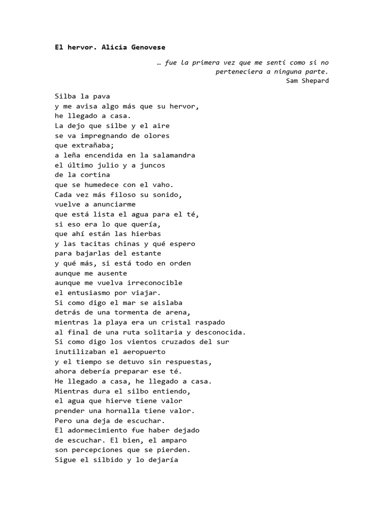 Alicia Genovese, El Hervor. | PDF