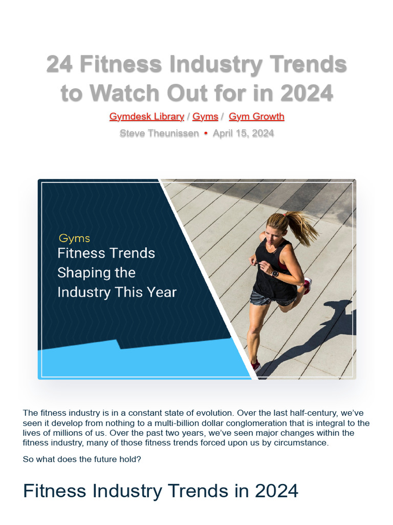 24 Fitness Industry Trends To Watch Out For in 2024 - Gymdesk | PDF ...