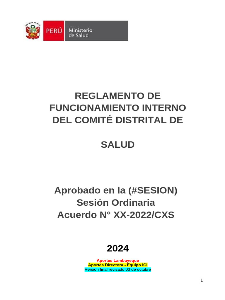 Proyecto Rif Cds Revisada 2024 Aucallama | PDF | Legislatura ...