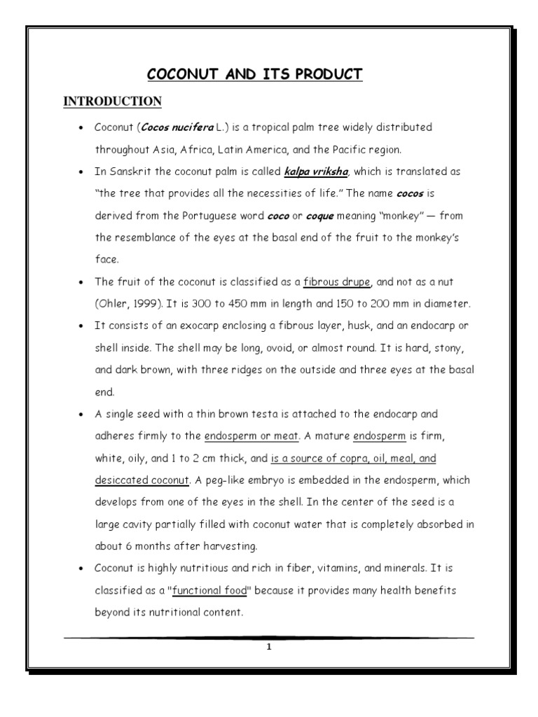 Coconut and Its Product | PDF | Coconut Oil | Coconut