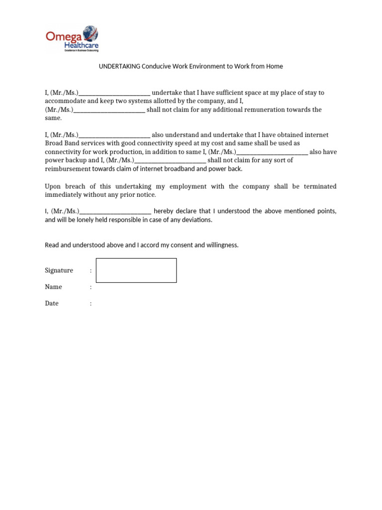 6-Self Declaration Form - Work Conducive | PDF