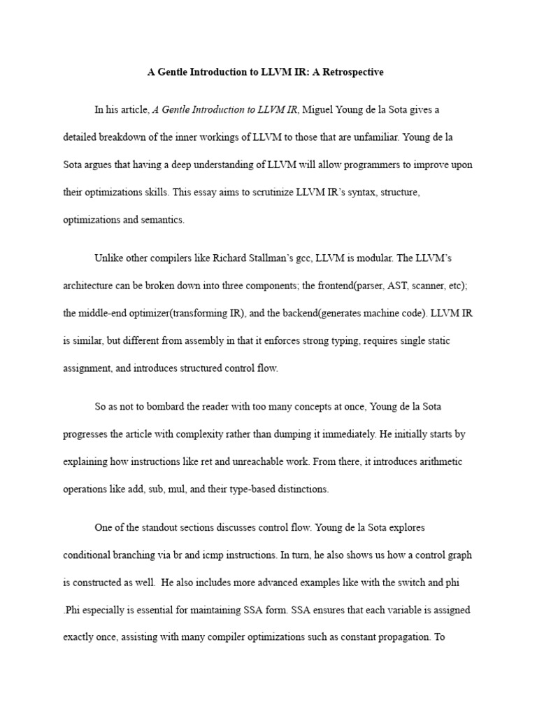 Understanding LLVM IR for Developers | PDF | Compiler | Program ...