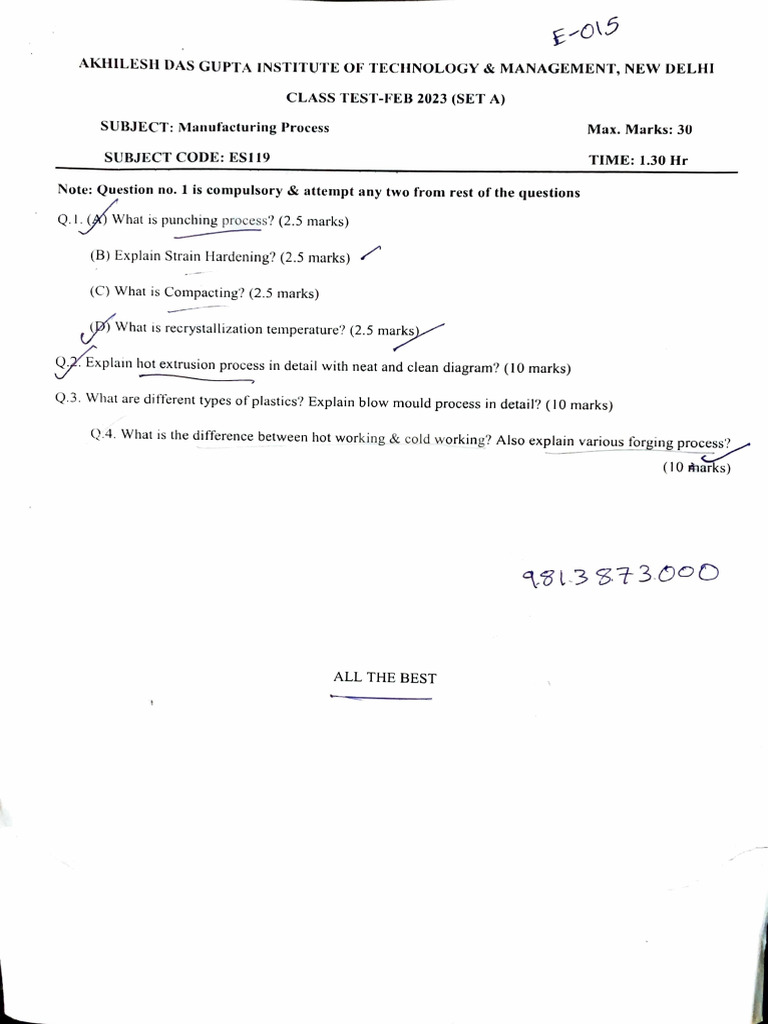 MP Mid Sem 2 2023 | PDF
