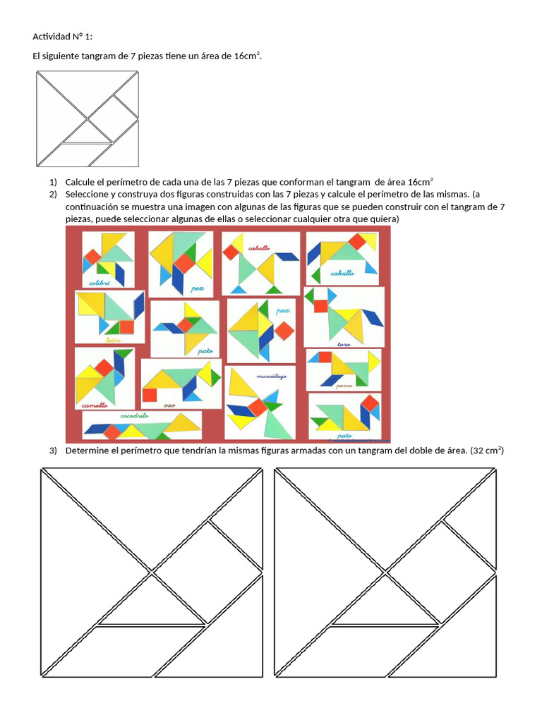 Actividad Tangram 4° | PDF