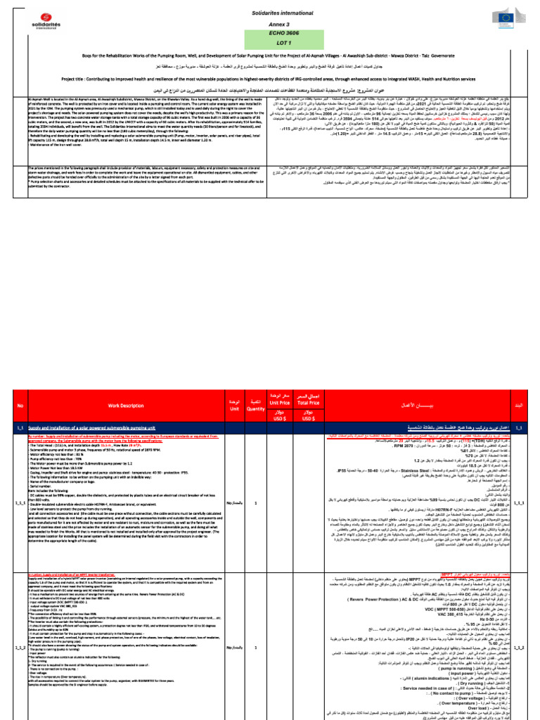 Annex 3 - BOQs - LOT 1 | PDF