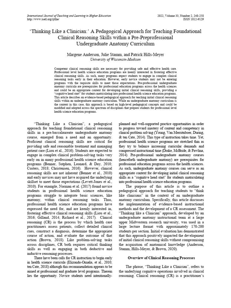 Thinking Like A Clinician | PDF | Expert | Thought