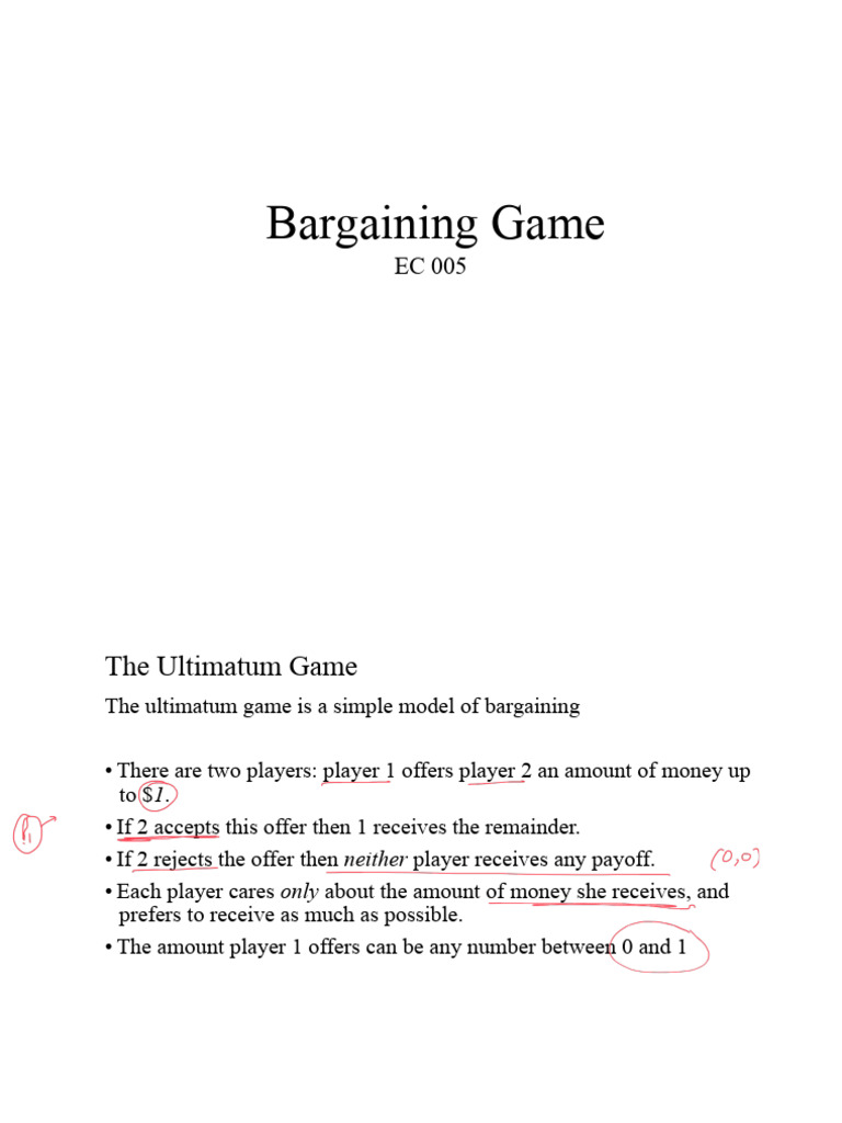 Ultimatum Bargaining Game Explained | PDF | Play (Activity) | Systems ...