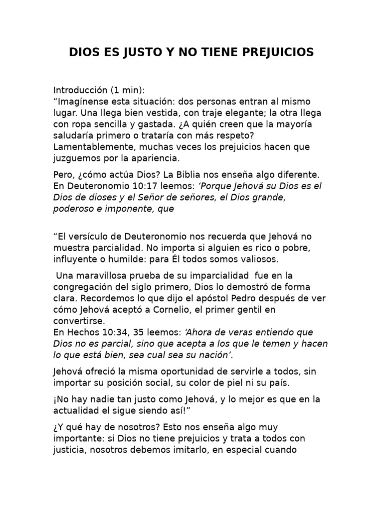 Dios Es Justo y No | PDF