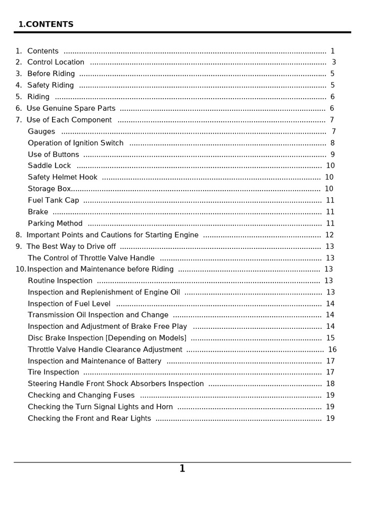 SYM DD50 Owner Manual | PDF | Fuse (Electrical) | Brake