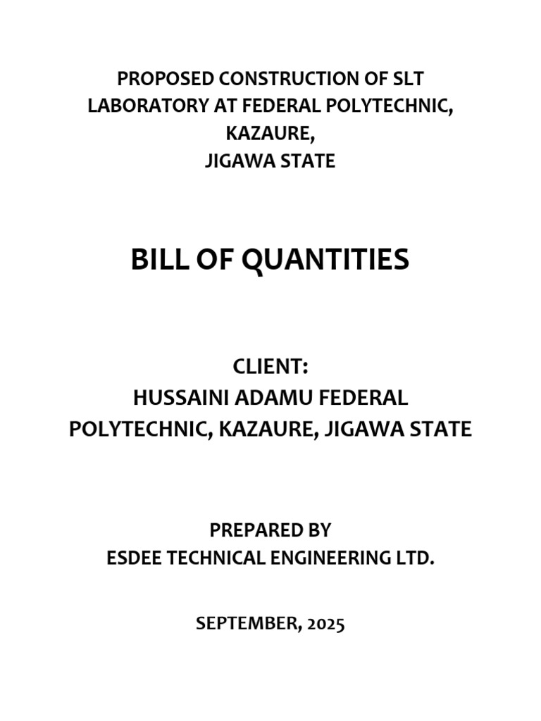Unpriced Boq SLT With Cover Page - 111607 - 073813 | PDF | Electrical ...