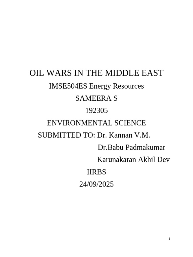 Middle East Oil Wars: A Historical Overview | PDF | Iraq | Saddam Hussein