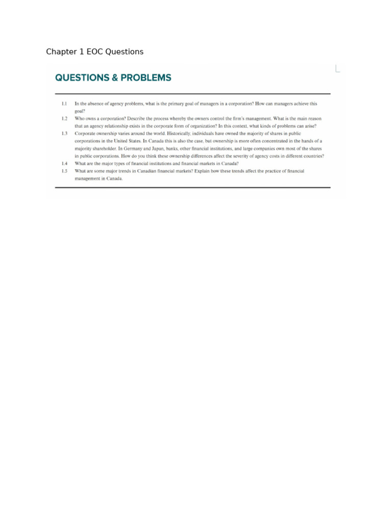 Chapter 1 EOC Questions | PDF