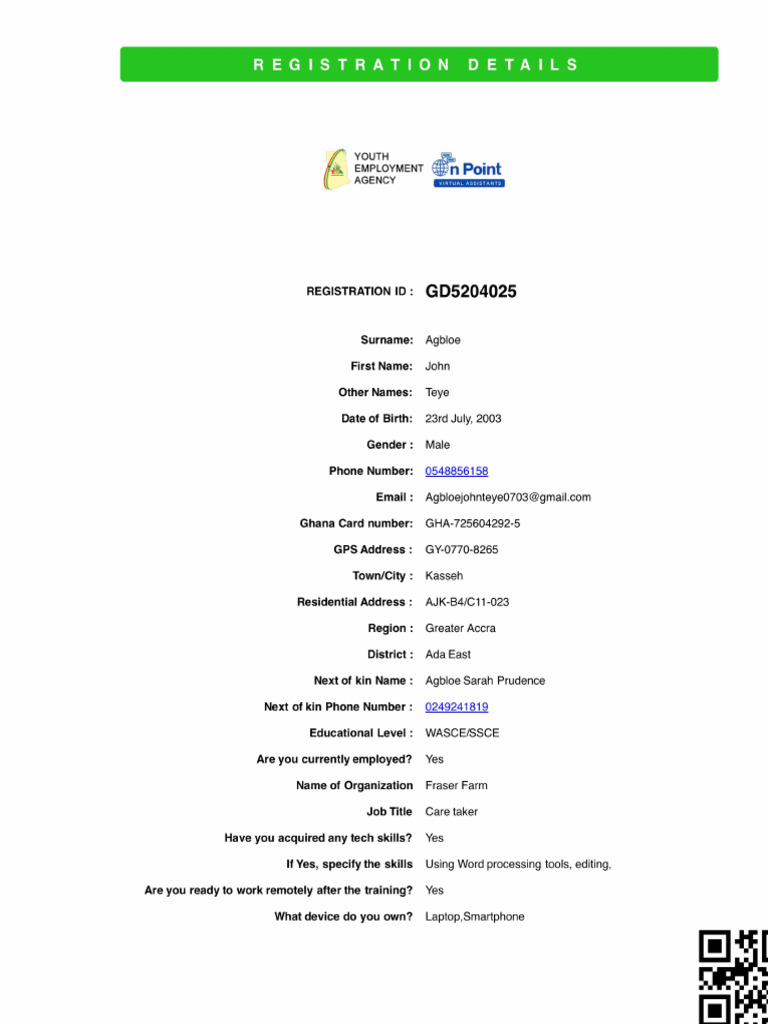 Registration Receipt | PDF