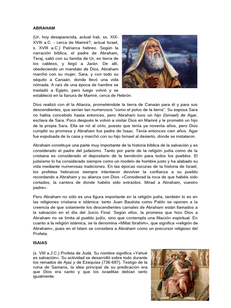 Abraham y los Profetas Hebreos en la Biblia | PDF | Abrahán | Sarah