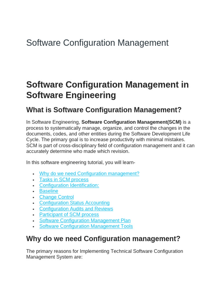 Lecture Notes 4 - Software Re-Configuration Management | PDF | Version ...
