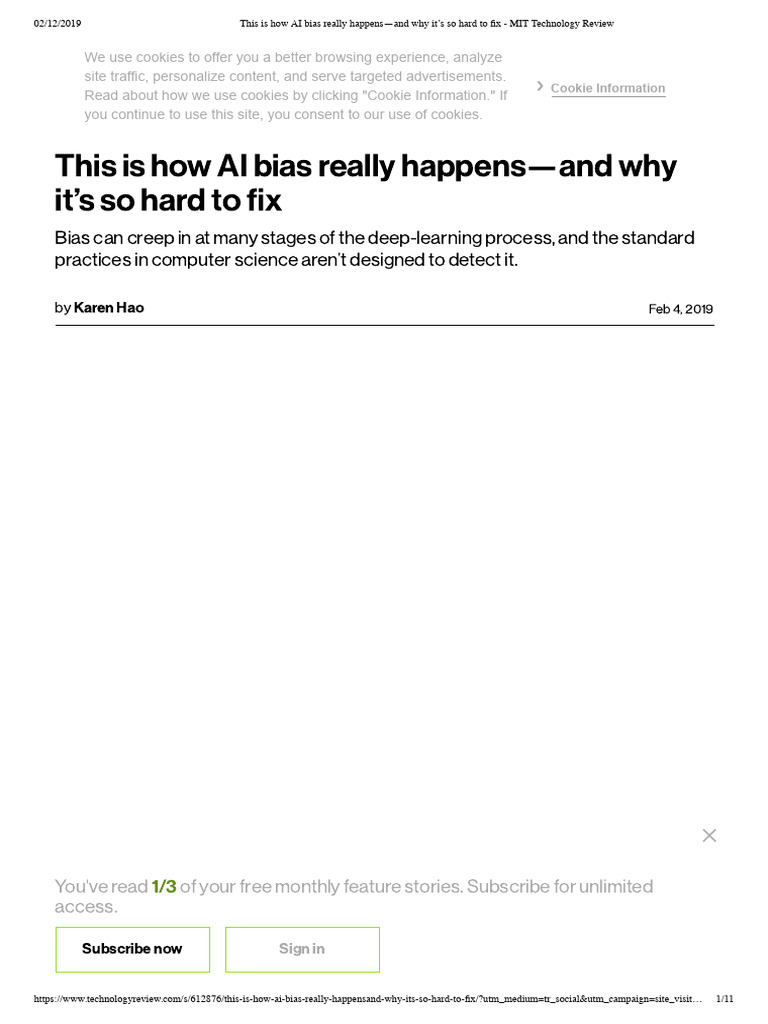 This Is How AI Bias Really Happens-And Why It's So Hard To Fix - MIT ...