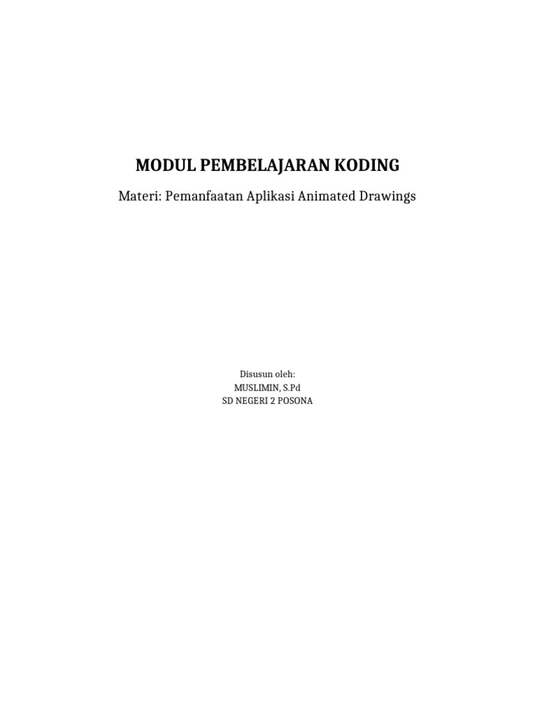 Modul Pembelajaran Koding Animated Drawings | PDF