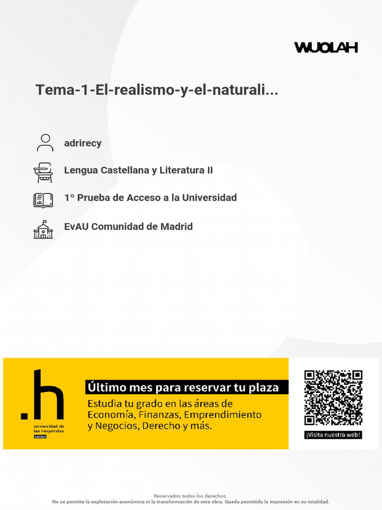 Tema 1 El Realismo y El Naturalismo La Novela. La Poesia y El Teatro en ...